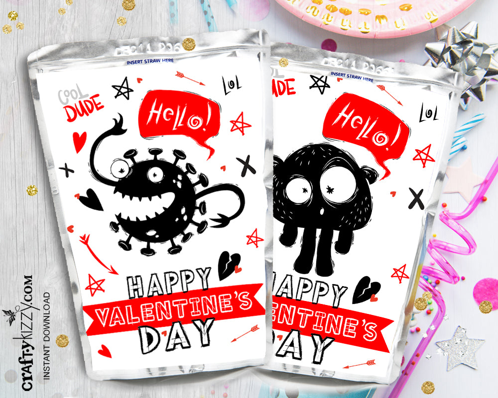 Valentine's Day Capri Sun Labels - Valentine Classroom Juice Box Treats ...