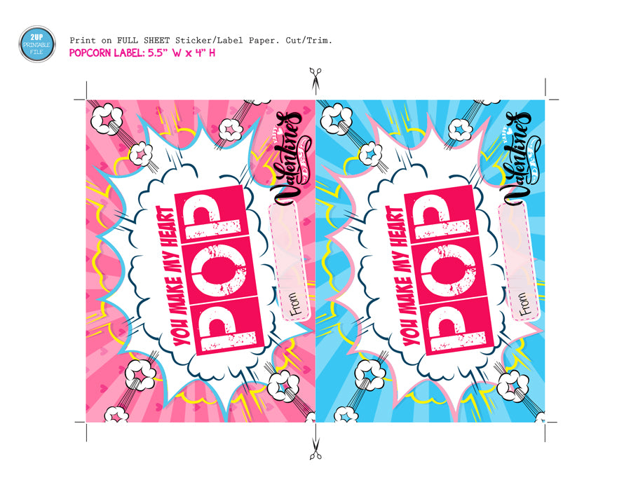 Valentine's Day POPcorn Wrapper - Valentine Classroom Cards – CraftyKizzy